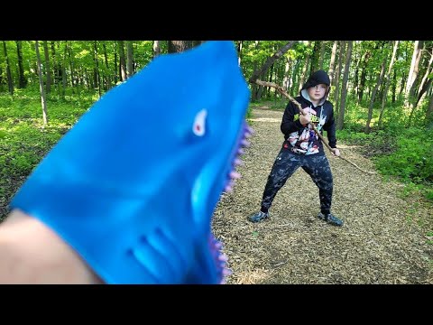 Shark puppet 2.0 meets the grim reaper - YouTube