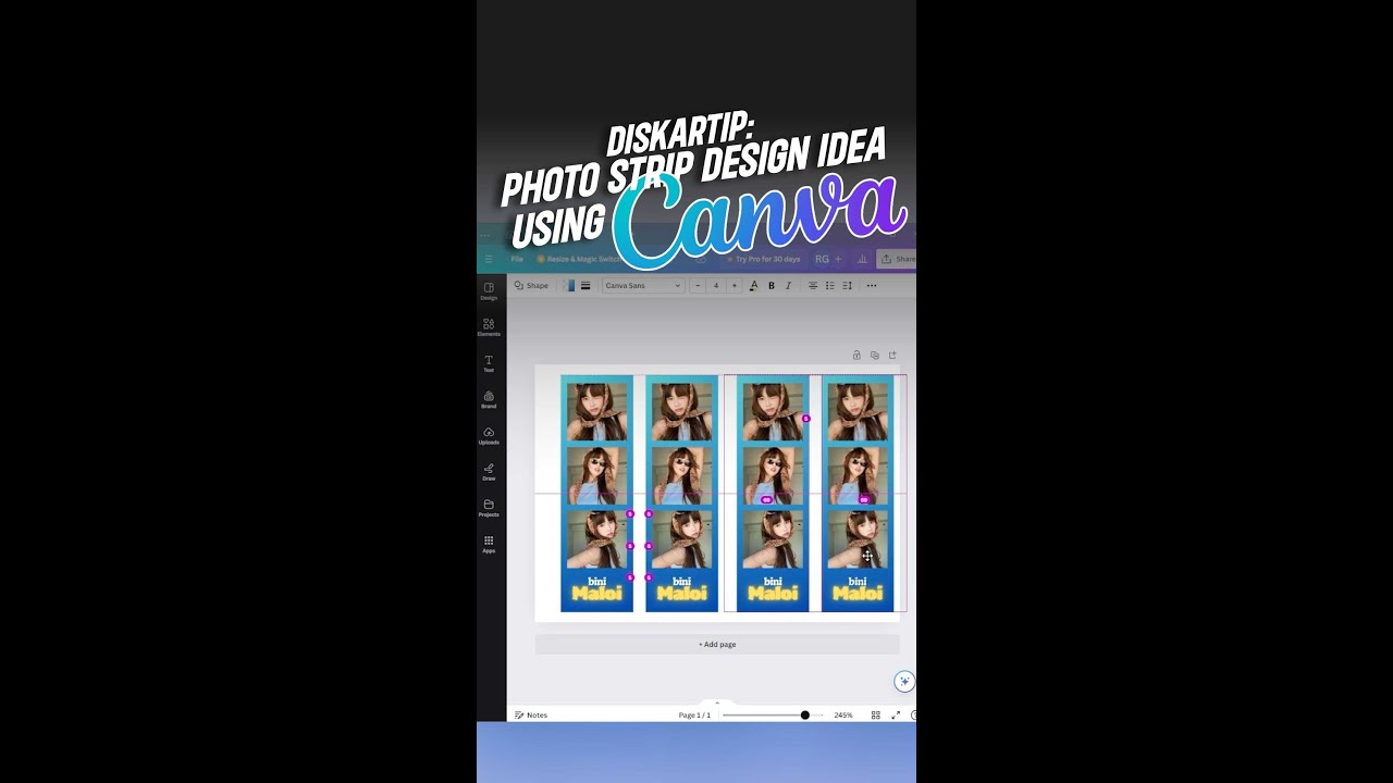 𝗗𝗶𝘀𝗸𝗮𝗿𝗧𝗶𝗽: Photo Strip Design Idea Using Canva! - YouTube