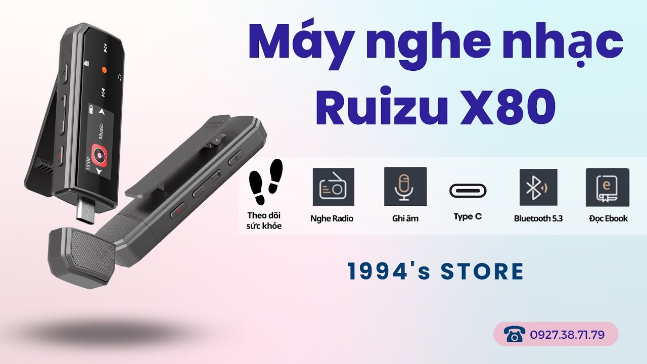 Máy nghe ghi âm kiêm máy nghe nhạc chất lượng cao Ruizu X80 - Chui Type ...