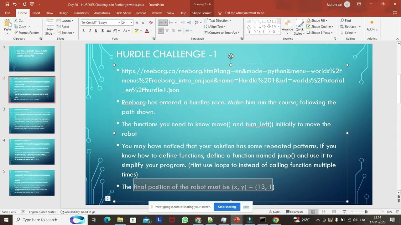 Day20 - HURDLES Challenges in Reeborg’s world using Loops concepts ...