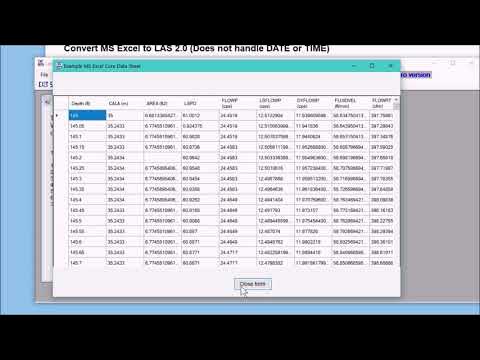MS Excel to LAS 2.0 - YouTube