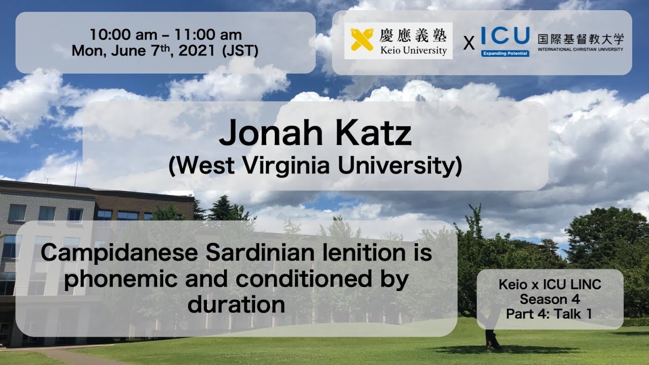 [Keio x ICU-LINC0057] Jonah Katz (West Virginia University) - YouTube