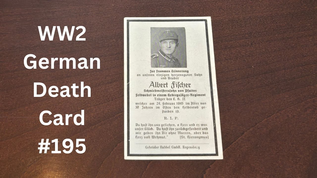 WW2 German Death Card #195 - YouTube