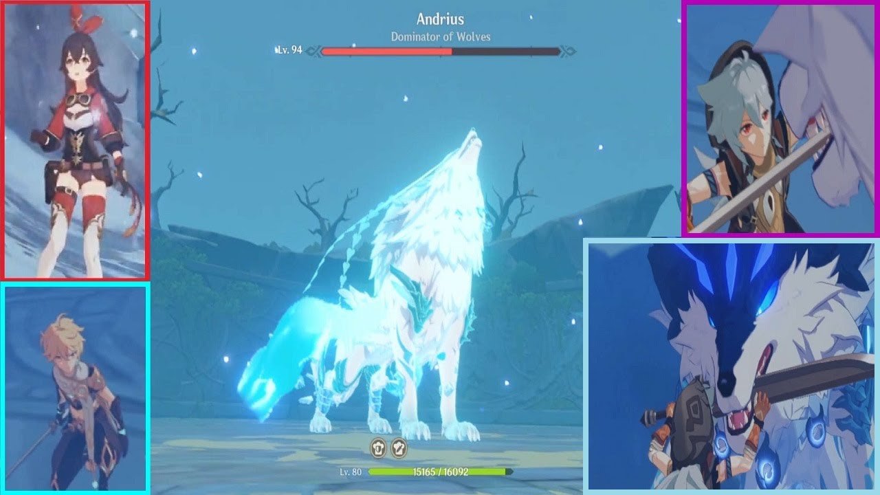 Traveler, Amber & Razor VS Andrius Boss [Genshin Impact] - YouTube