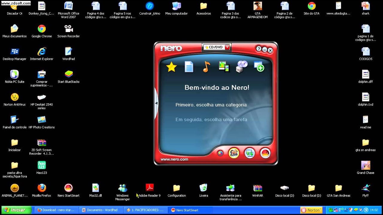 como baixar e instalar o nero startsmart pelo 4 shared - YouTube