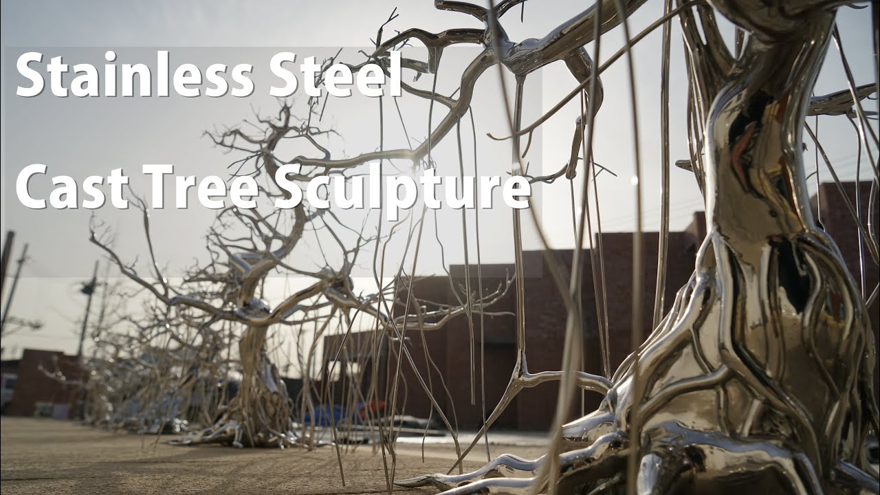 casting stainless steel tree sculpture - YouTube