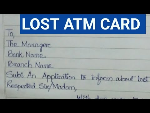 How To Write An Application For Lost ATM Card ll ATM CARD KHO JANE PAR ...