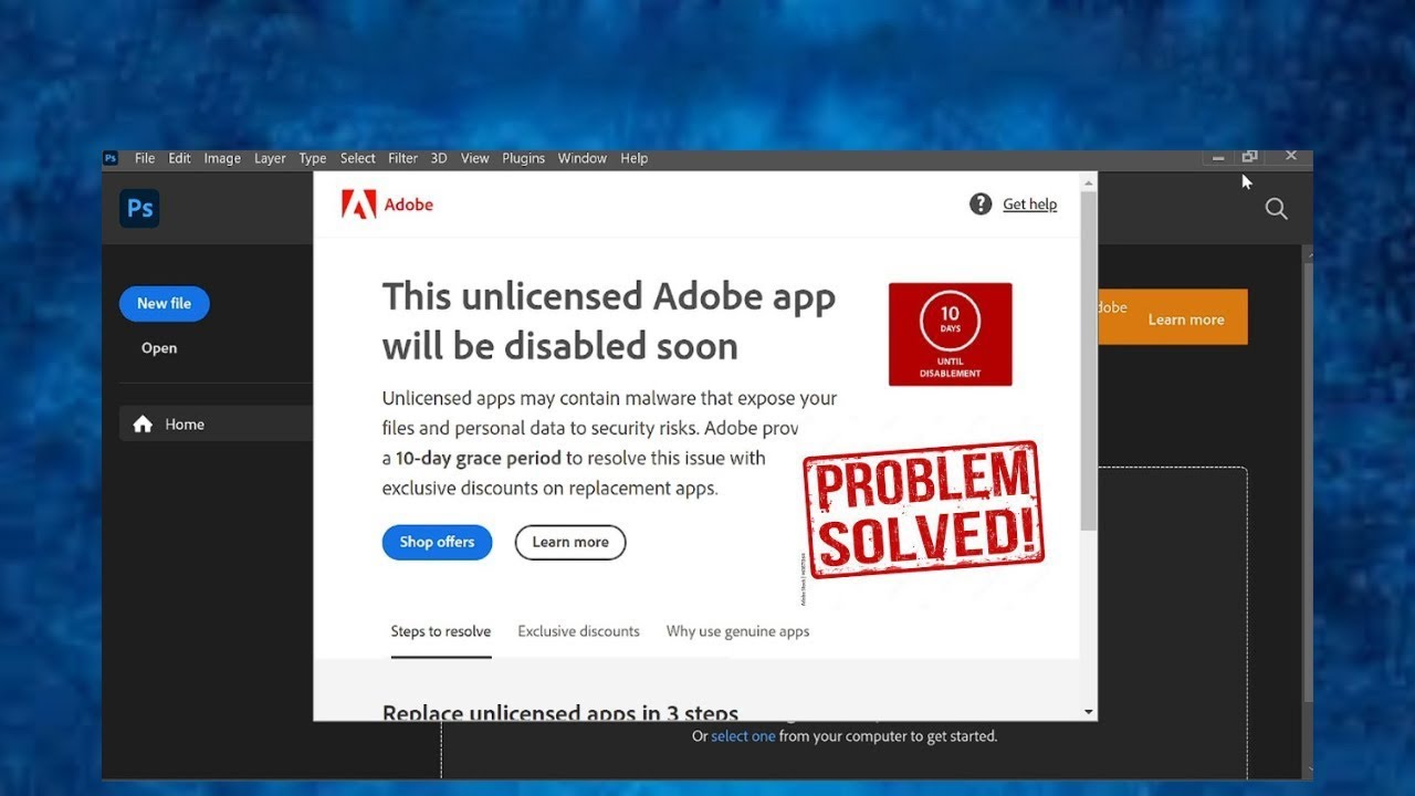 How to Block Internet Connection For Photoshop | Error Screen in ...