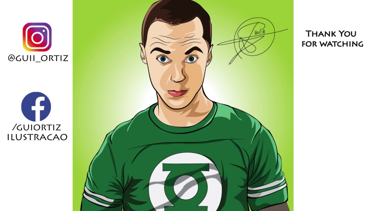 Speed Drawing - Sheldon Cooper - (THE BIG BANG THEORY) - YouTube
