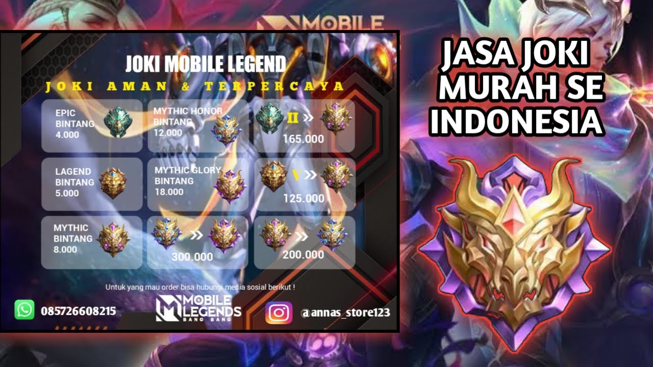 Review Jasa Joki Mobile Legends Termurah Se Indonesia // Recomendasi ...