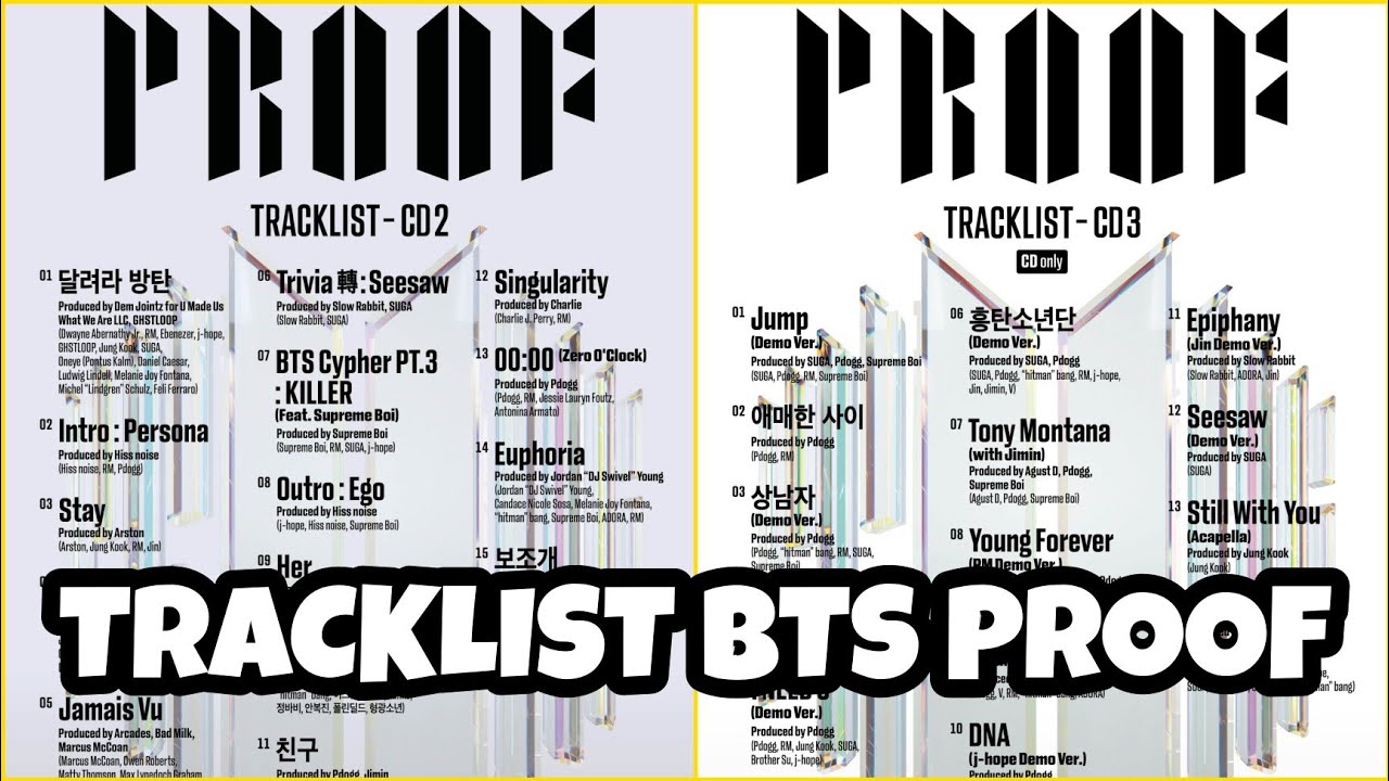 Todas Las Canciones Que Incluirá El Álbum PROOF | BTS TRACKLIST CD-2 Y ...