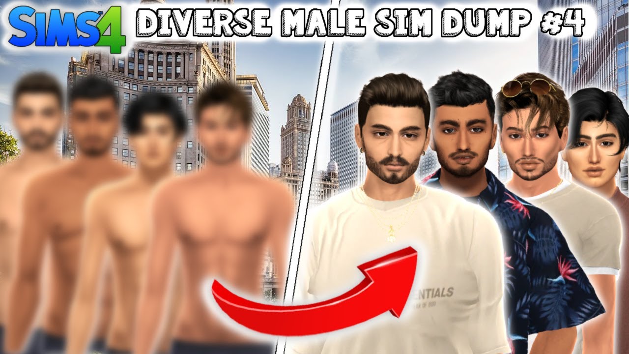 Diverse Male Sim Dump #4 - Sims 4 CAS + CC Folder & Sims Download - YouTube