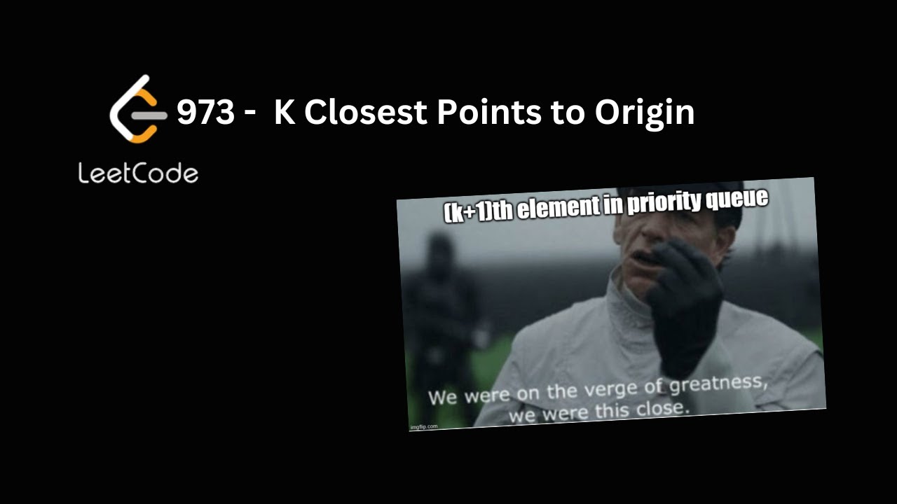 K Closest Points to Origin - Leetcode 973 - YouTube