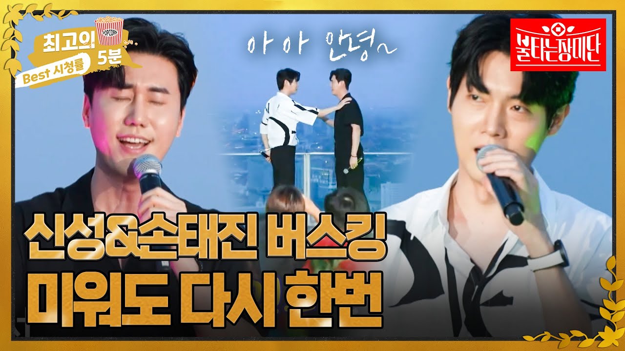 [최고의5분_불타는장미단] 스카이덱 버스킹(!) 신성&손태진 버스킹 - 미워도 다시 한번 - YouTube
