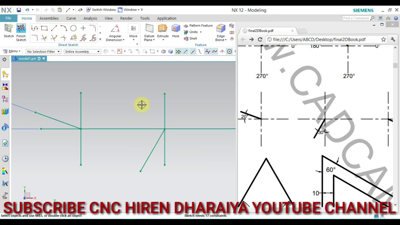 NX - 2D DRAWING PAGE NO.3 - YouTube