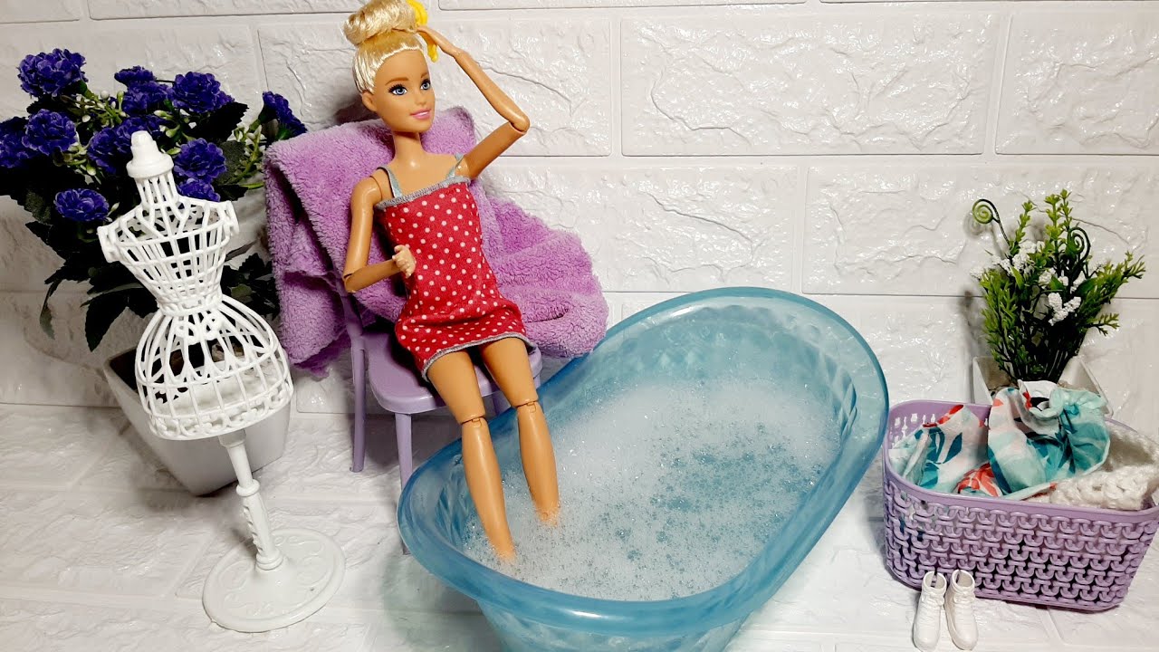 Diy Barbie Bathroom | Bathroom Shower Morning Routine #Barbiebathroom ...