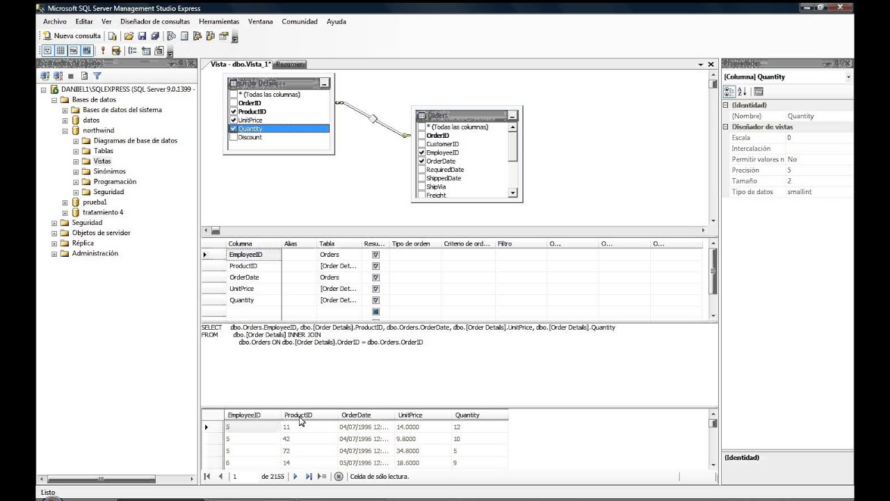 Como crear vistas en SQL server 2005 - YouTube
