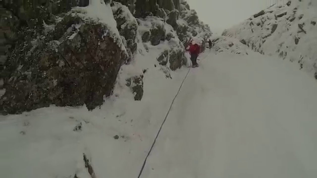 climbing nethermost gully 14.02.16 - YouTube