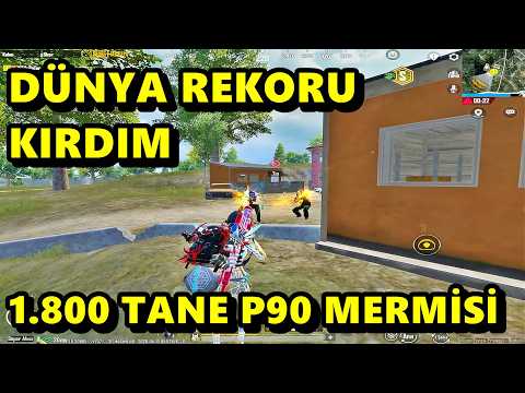 DÜNYA REKORU KIRDIM OHA ! 1800 TANE P 90 MERİSİ  BATUR GAME SOLO SQUAD PUBG MOBİLE