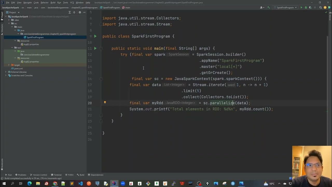 18 - Apache Spark First Java Program - Create Spark RDD - YouTube