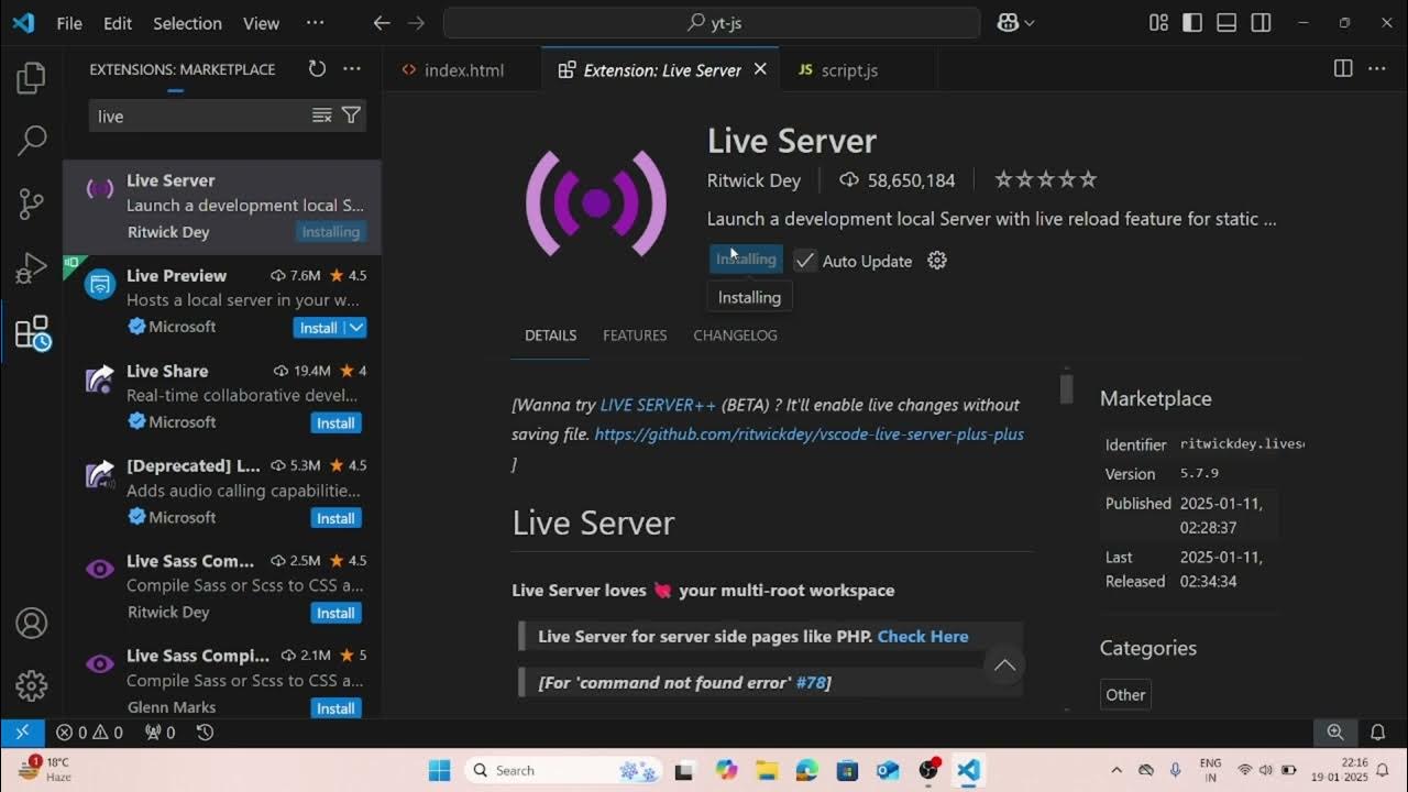 js tutorial | JS injection to HTML and Live Server - YouTube