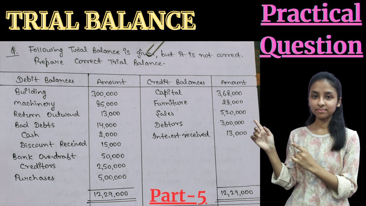 How to prepare correct Trial Balance from an incorrect Trial Balance ...