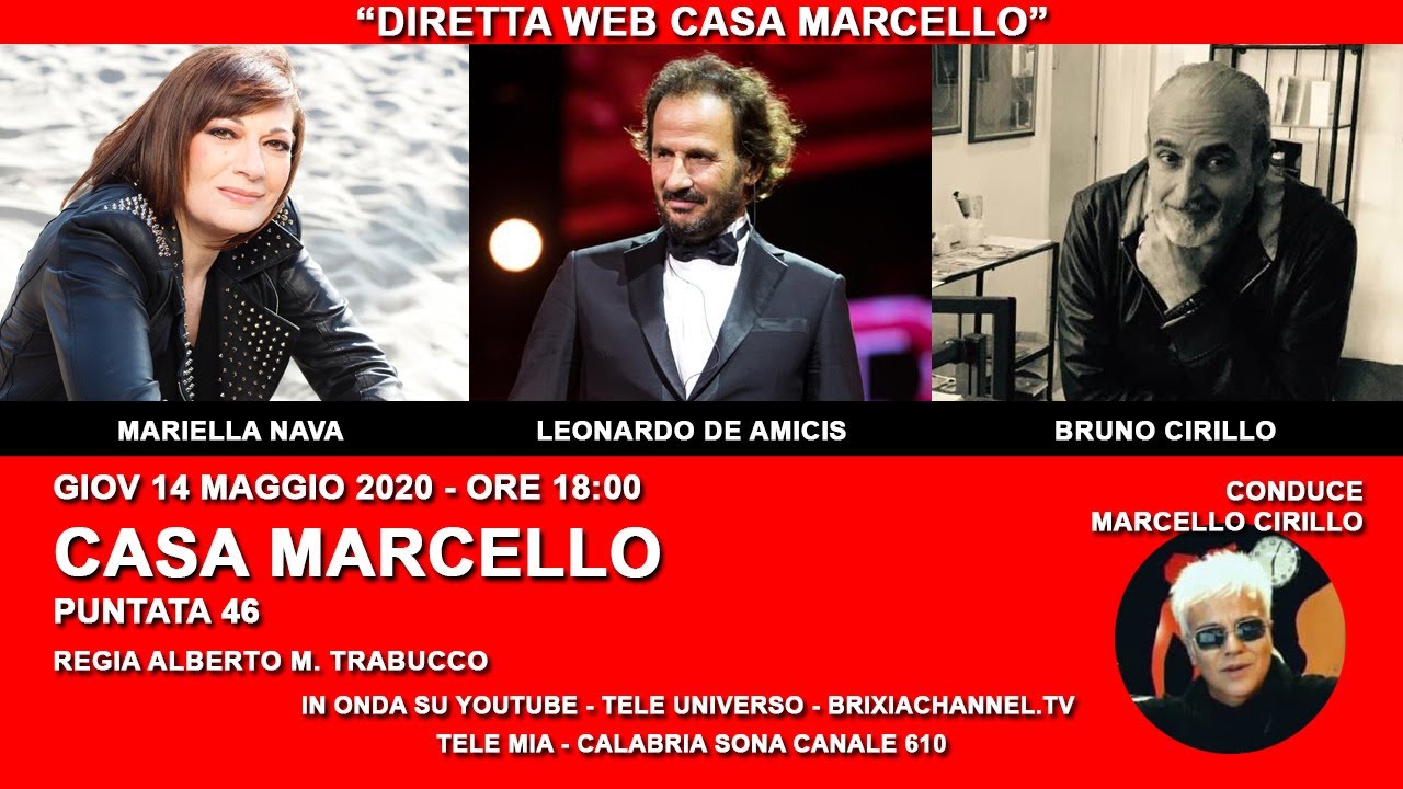 CASA MARCELLO CON MARIELLA NAVA_BRUNO CIRILLO_LEONARDO DE AMICIS_ GIOV 14 MAGGIO 2020 - YouTube
