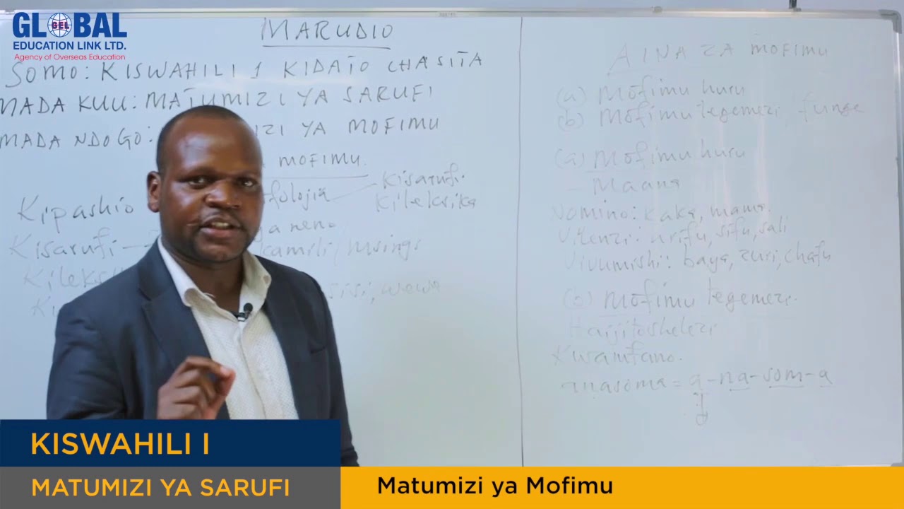 DARASA ONLINE: EPISODE 2 KISWAHILI (MATUMIZ YA SARUFI - MATUMIZI YA ...