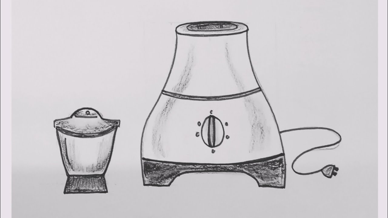 how to draw mixer , grinder ll still life drawing for kids ll step by ...