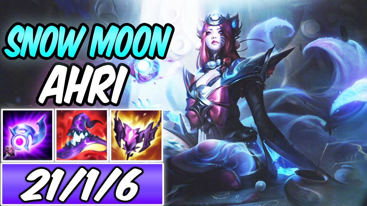 SNOW MOON AHRI MID GAMEPLAY | Full AP Build & Runes | League of Legends ...