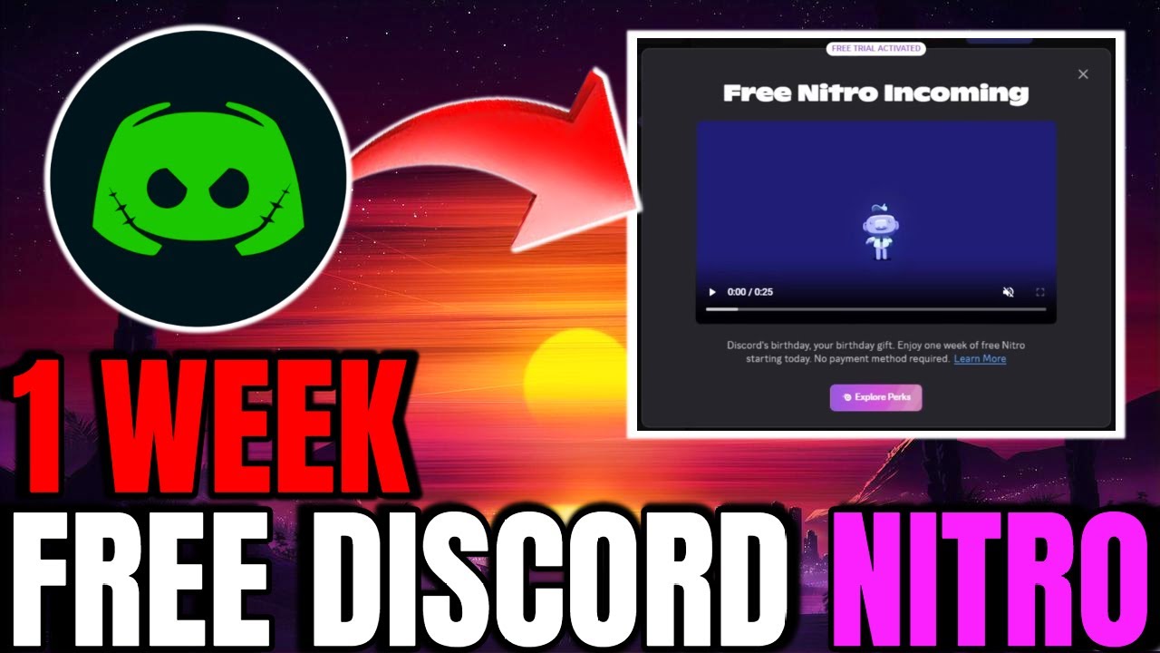 🔧 FREE DISCORD Nitro Trial for May 2025 – 1 Week | Discord Birthday ...