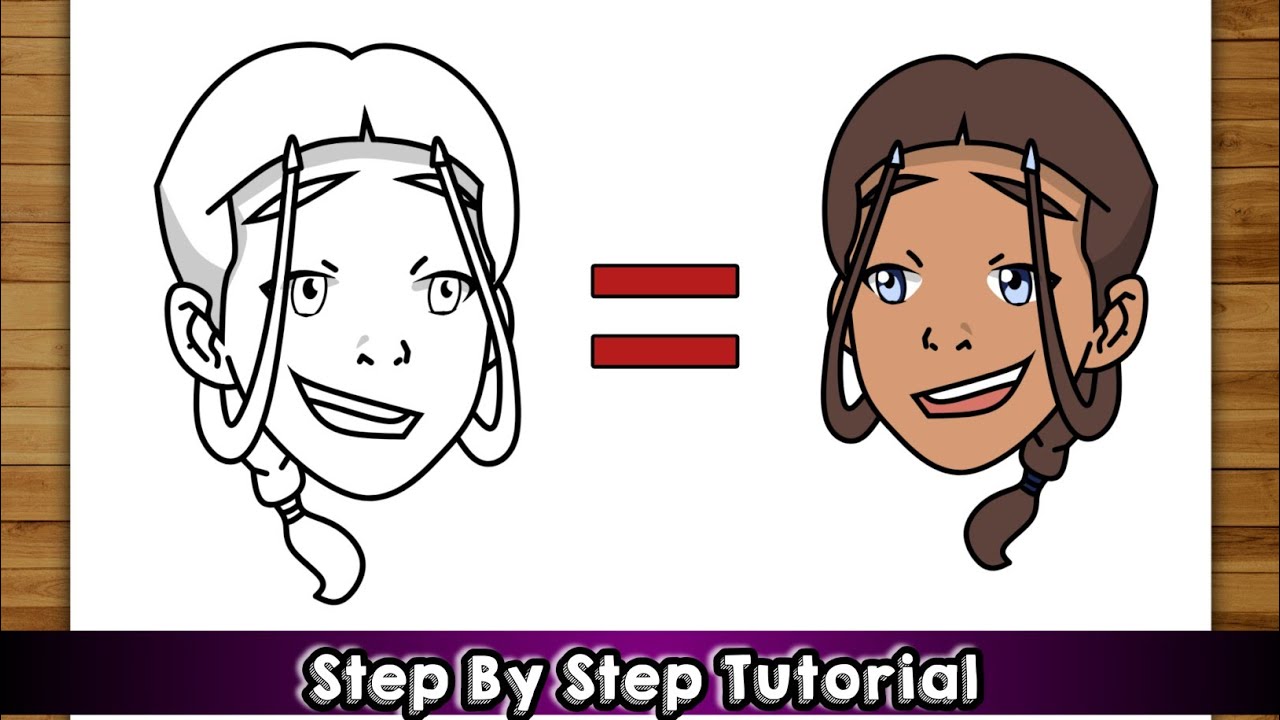 How to Draw Avatar KATARA #drawingeasy step by step tutorial || Azkerb ...