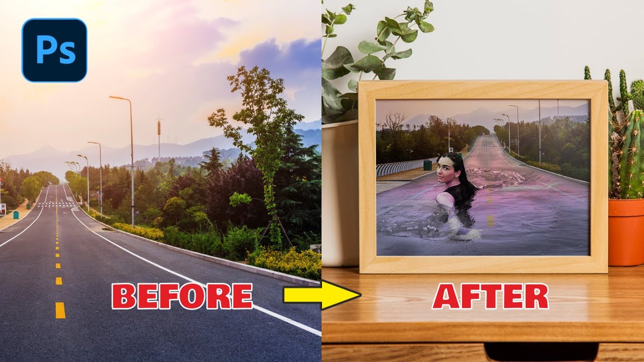 Swimming In Road Manipulation | Photoshop Manipulation | Photoshop ...