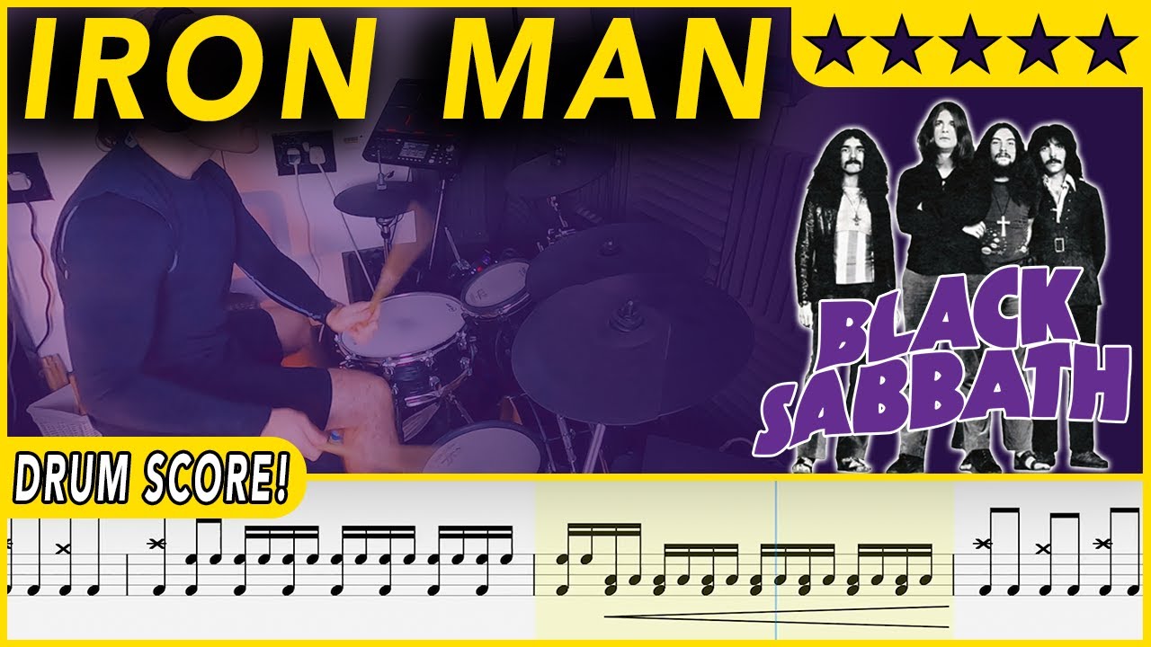 Iron Man - Black Sabbath | DRUM SCORE Sheet Music | #537 DRUMSCRIBE ...
