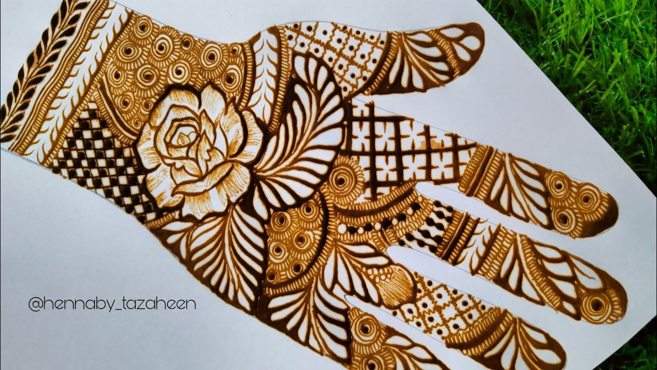 3D Rose Henna Design By @TazaheenArt Bridal Henna Design 2022 - YouTube