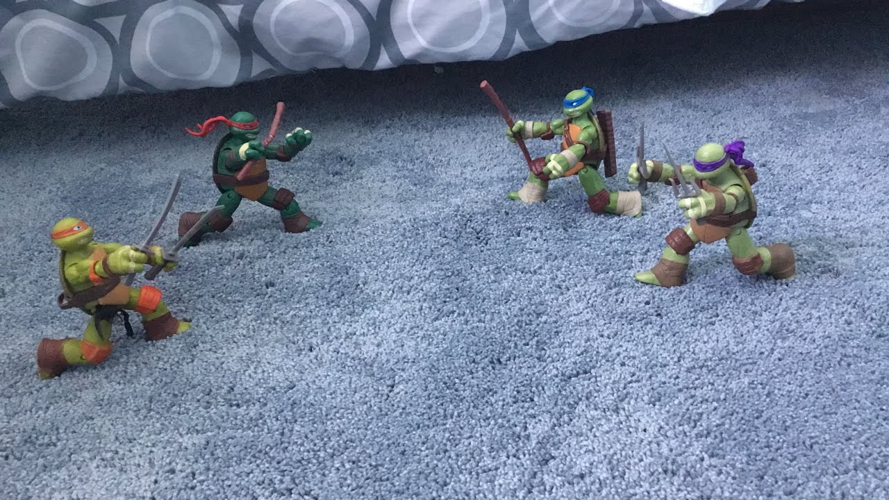 TMNT Stop Motion - The Turtles Switch Weapons - YouTube