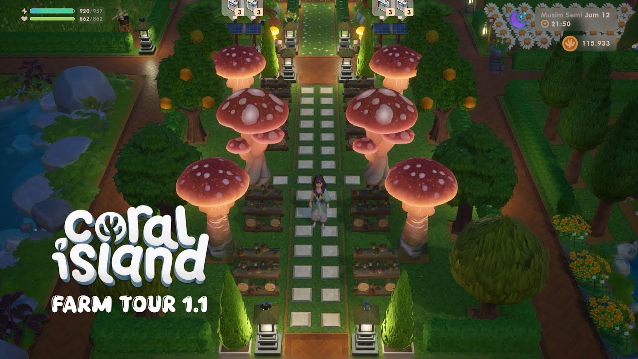 Coral Island 1.1 | Farm Tour & Layout (Spring - Night) - YouTube
