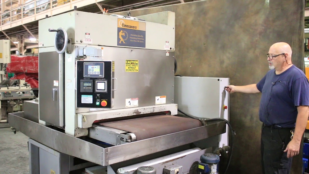 37'' Width Timesaver 137-1HDMW BELT GRINDER - YouTube