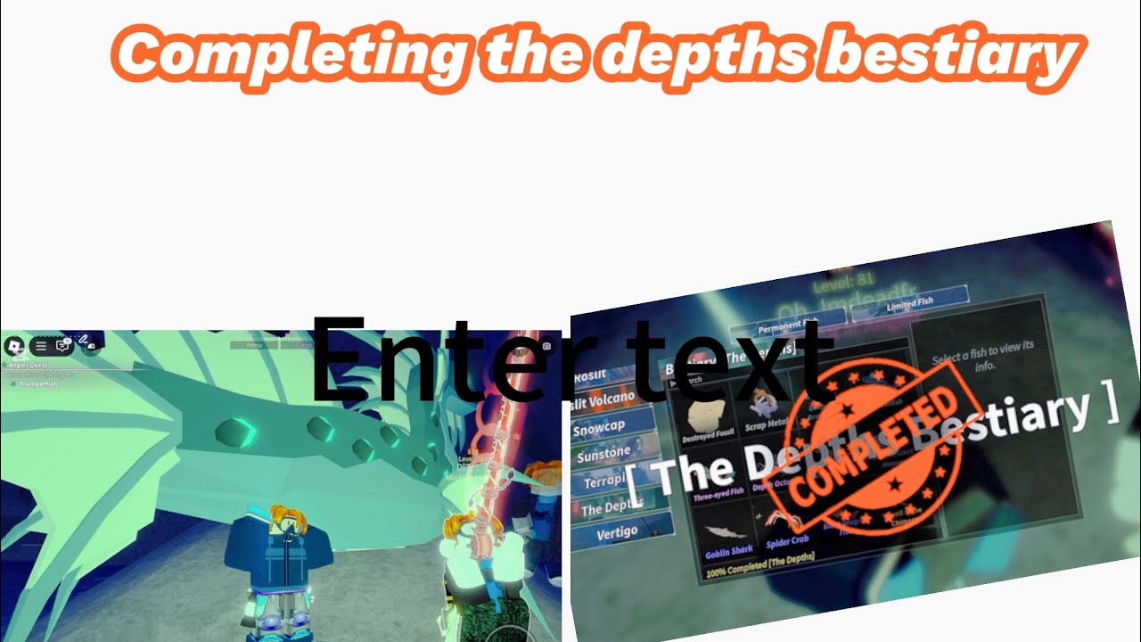 Completing depths bestiary and catching depth serpant in one video ...