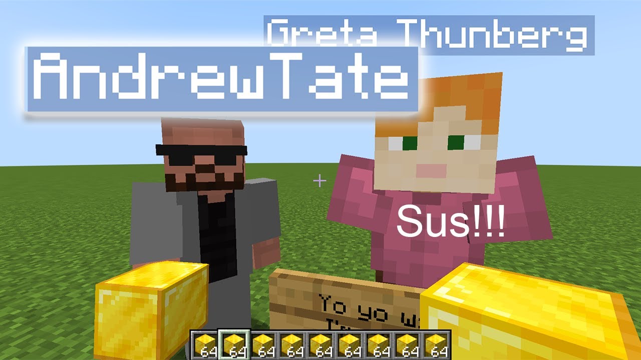 Andrew Tate Fights Greta in Minecraft!!! Sus! - YouTube