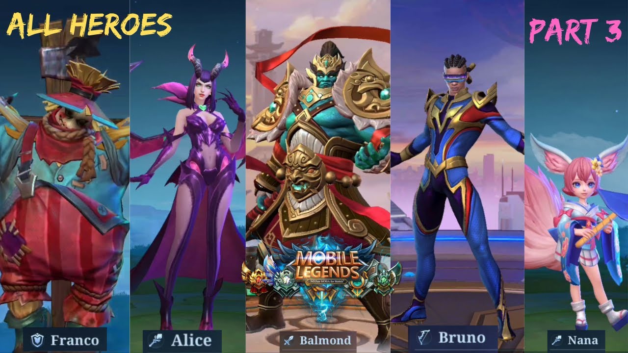 All Heroes Mobile Legends Bang Bang in 2021 - MLBB All Hero Animation ...