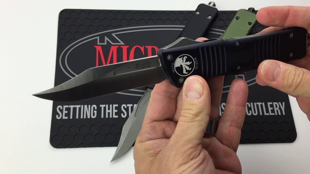 Microtech Combat Troodon Bowie Blade OTF Knives 146-1 - YouTube