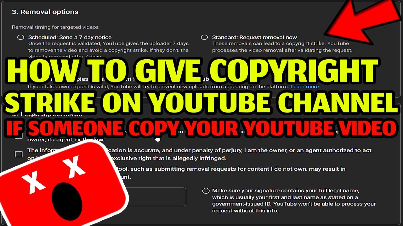 How to give copyright strike on youtube channel. - YouTube