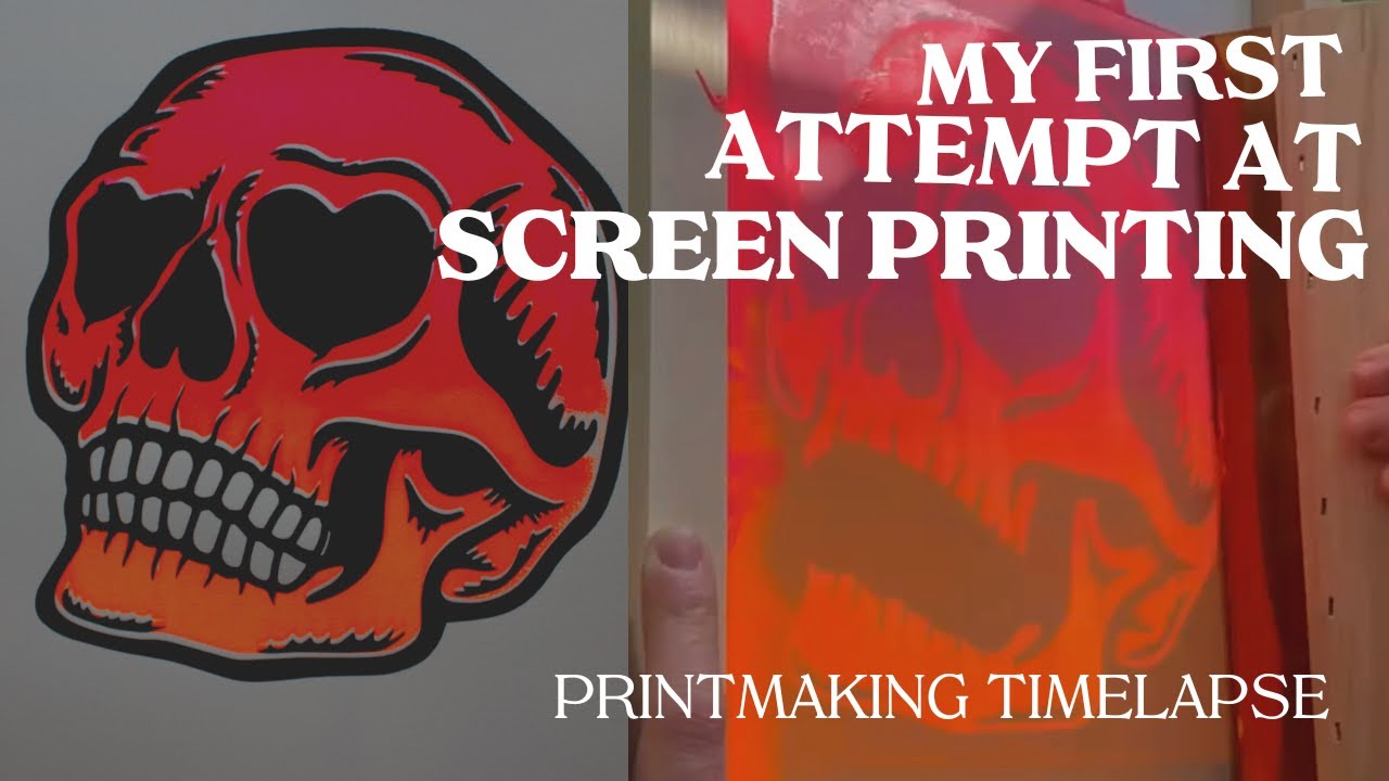 My Very FIRST Attempt at Screen Printing: 2-Layer Neon Gradient Skull ...