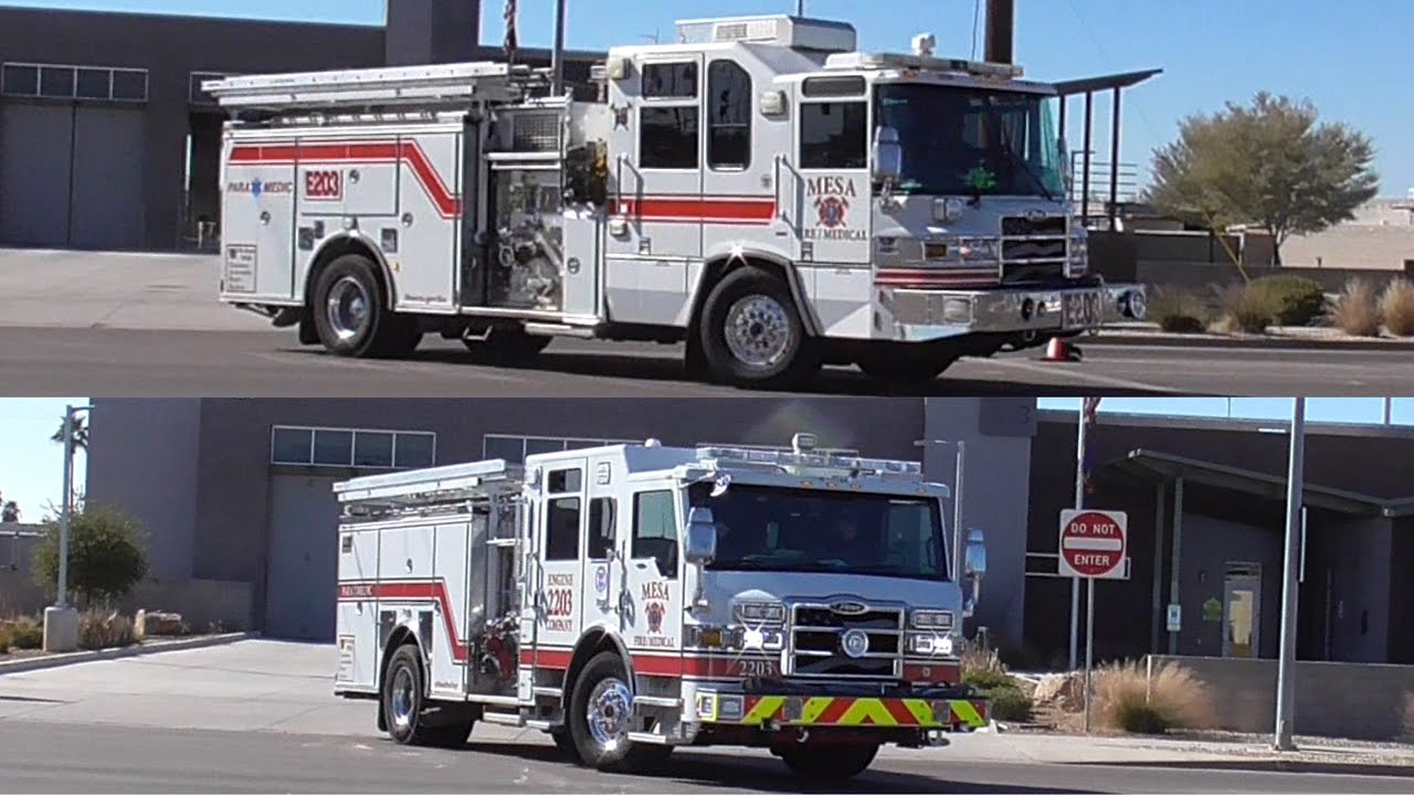 Mesa Fire Medical Engines 203 & 2203 Responding - YouTube
