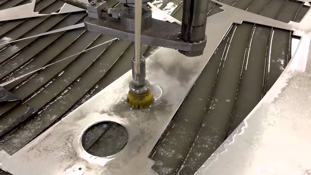 Cutting airplane ribs for a Thatcher CX5 on a waterjet - YouTube