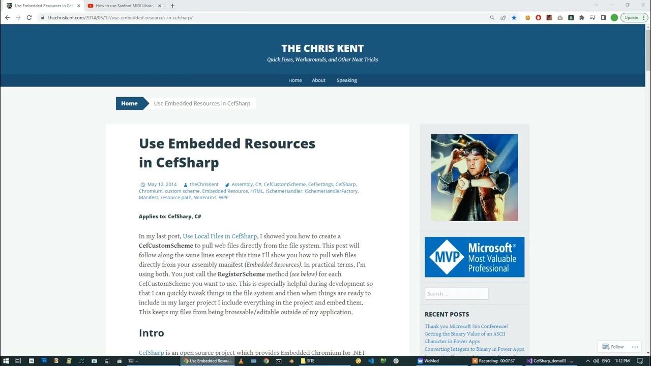 Using Cefsharp To Make Electron In Net By Loading From Application Resources Youtube
