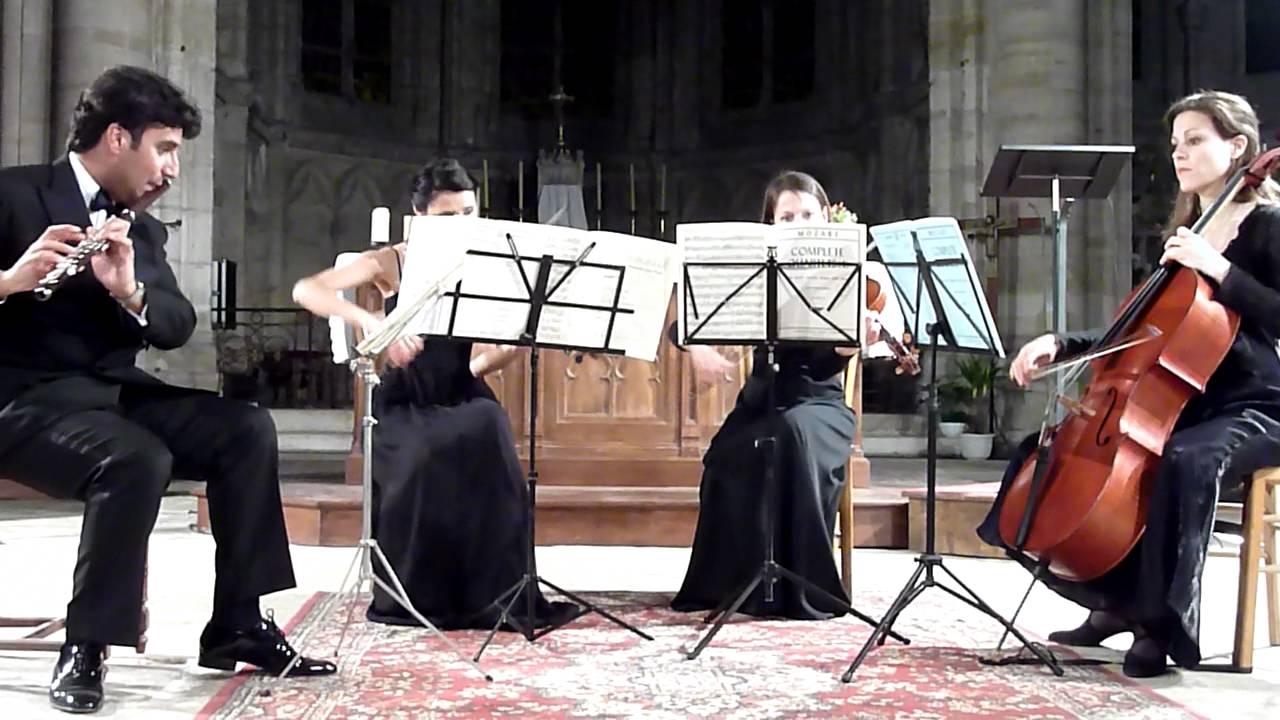 Mozart - flute quartet K285 - 2nd and 3rd movements - YouTube