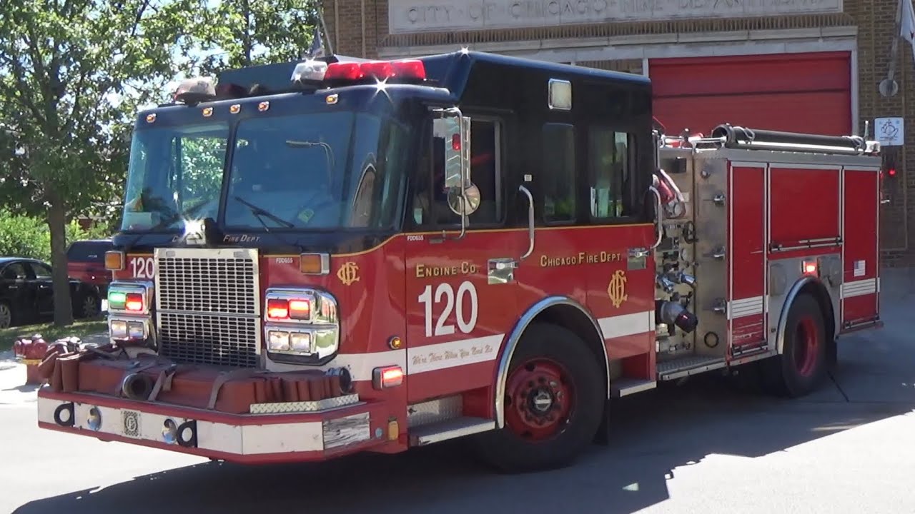 Chicago Fire Department Engine 120 & Ambulance 72 (Spare) Responding ...