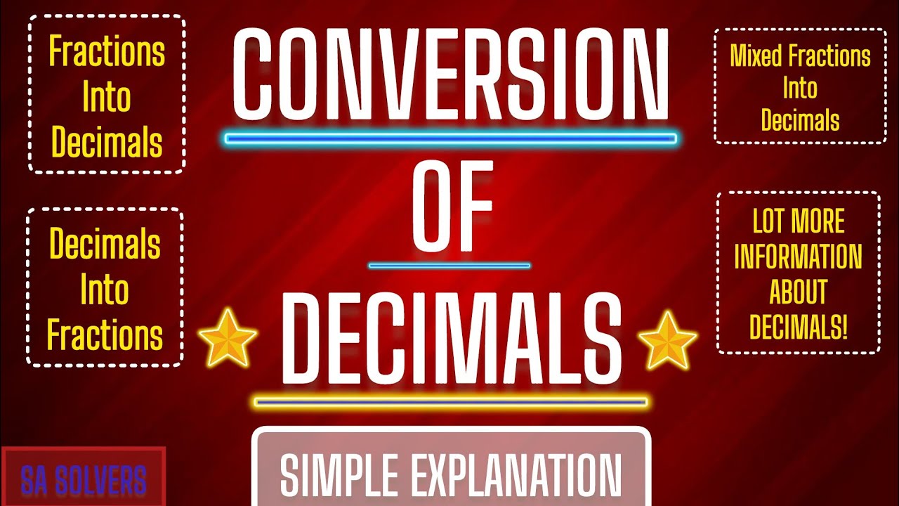 Conversion Of Decimals! | Simple And Easy Explanation! | SA Solvers ...